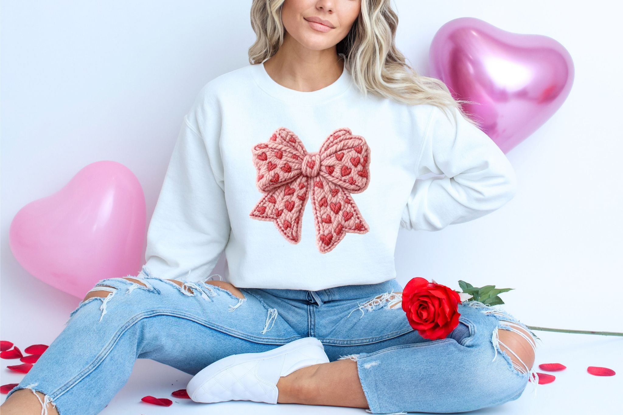 RTS**YARN HEART BOW** CLEAR FILM SCREEN PRINT TRANSFER WITH GLITTER ...